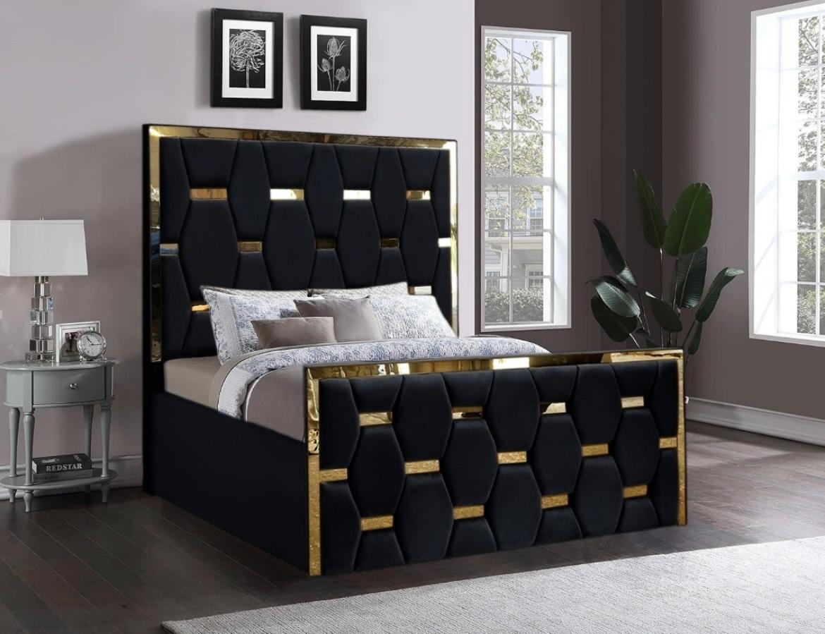 GOLDEN STRIP BED FRAME WITH MATTRESS & STORAGE OPTION – SJ Dream Beds